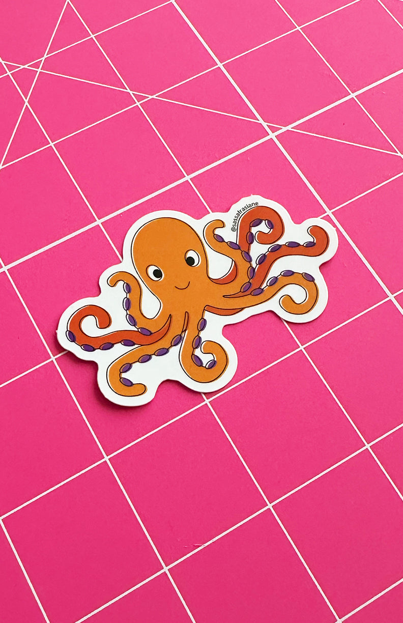 Orange Octopus Sticker – Sassafras Lane Designs