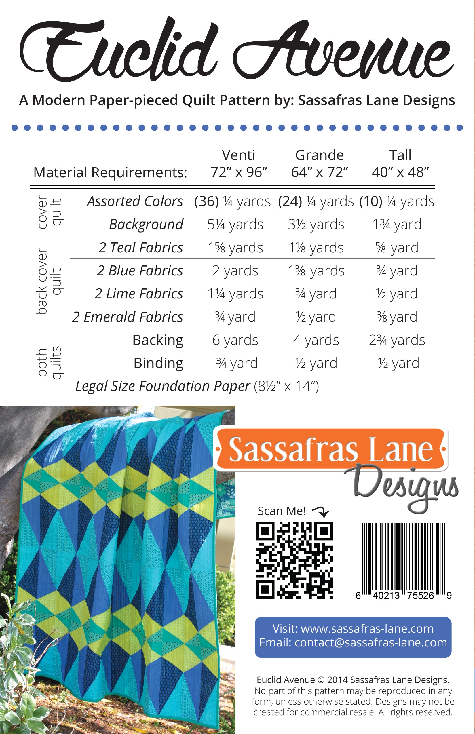 Euclid Avenue Quilt Pattern – Sassafras Lane Designs